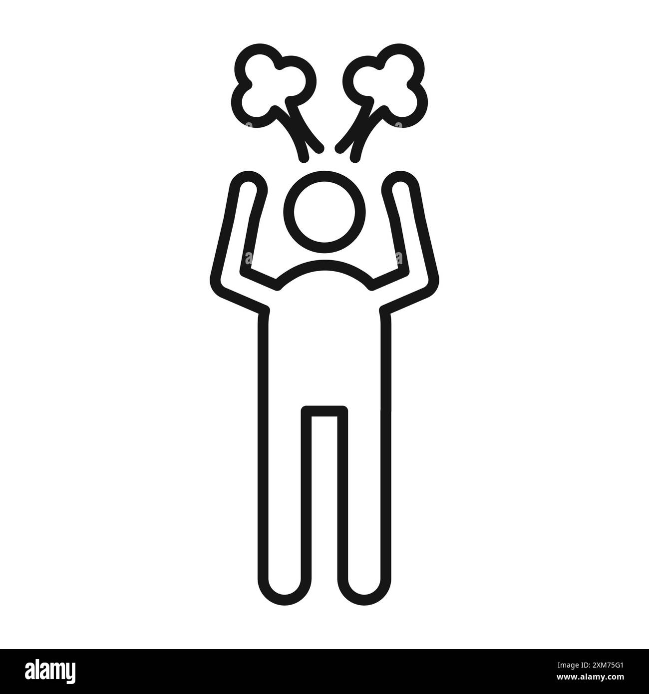 Angry person icon Black line art vector in black and white outline set ...