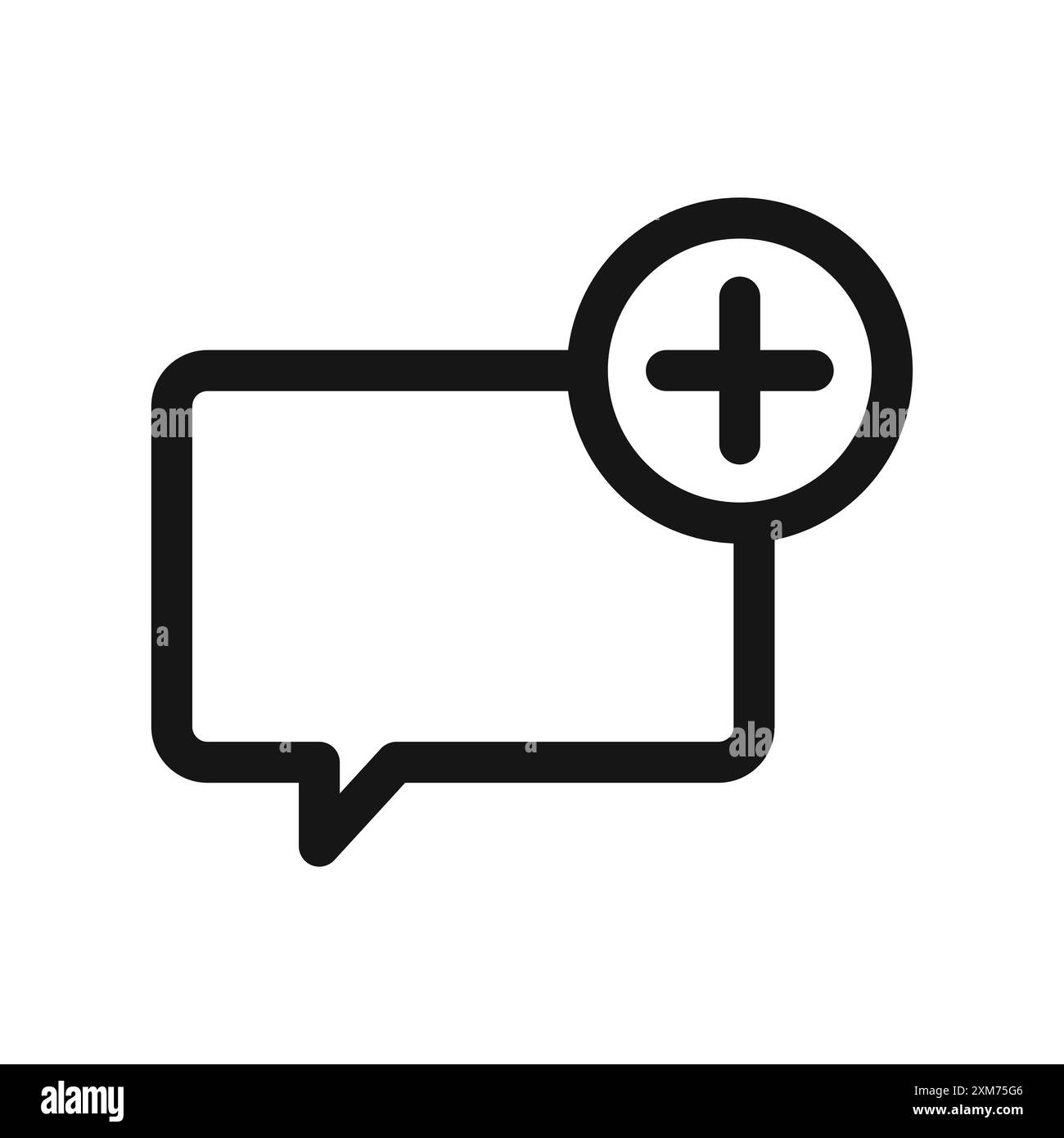 Add chat icon Black line art vector in black and white outline set ...