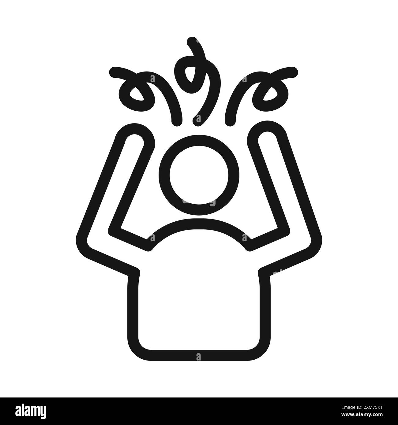 Anxiety icon Black line art vector in black and white outline set ...