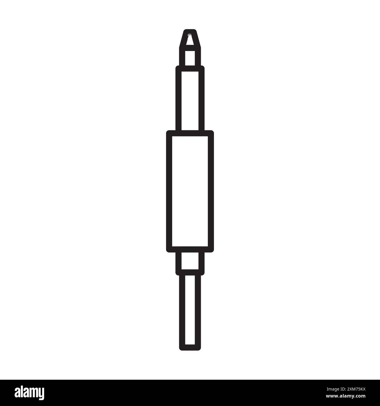 AUX cable icon Black line art vector in black and white outline set ...