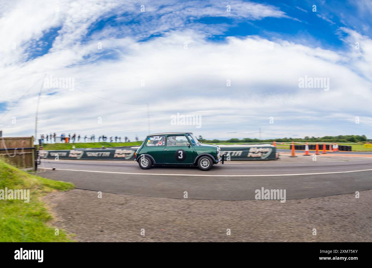 Leyland mini competing at a track day and time trials at Blyton Park ...