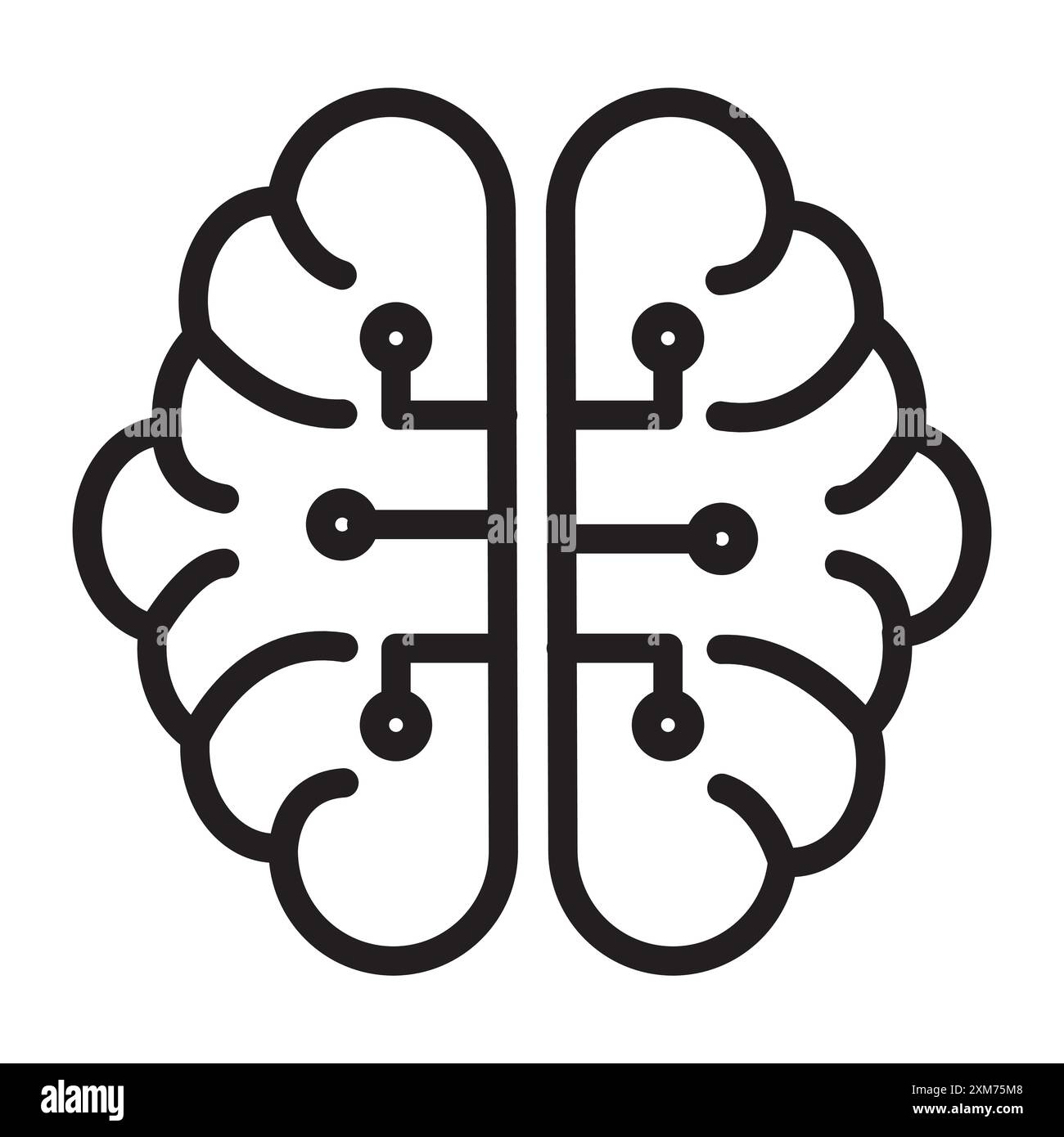 Black line artificial intelligence robot Stock Vector Images - Alamy