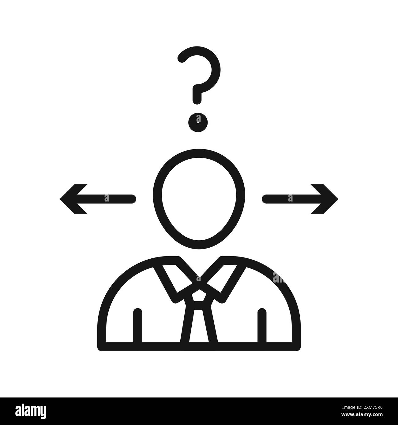 Business Decision Confusion Icon Black line art vector in black and ...