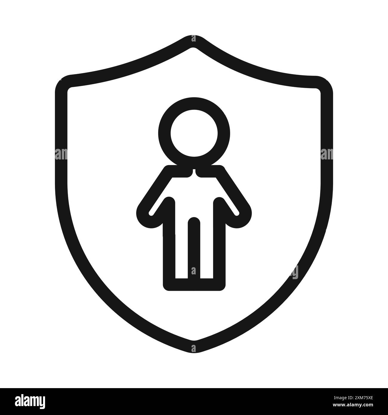 child protect icon Black line art vector in black and white outline set ...