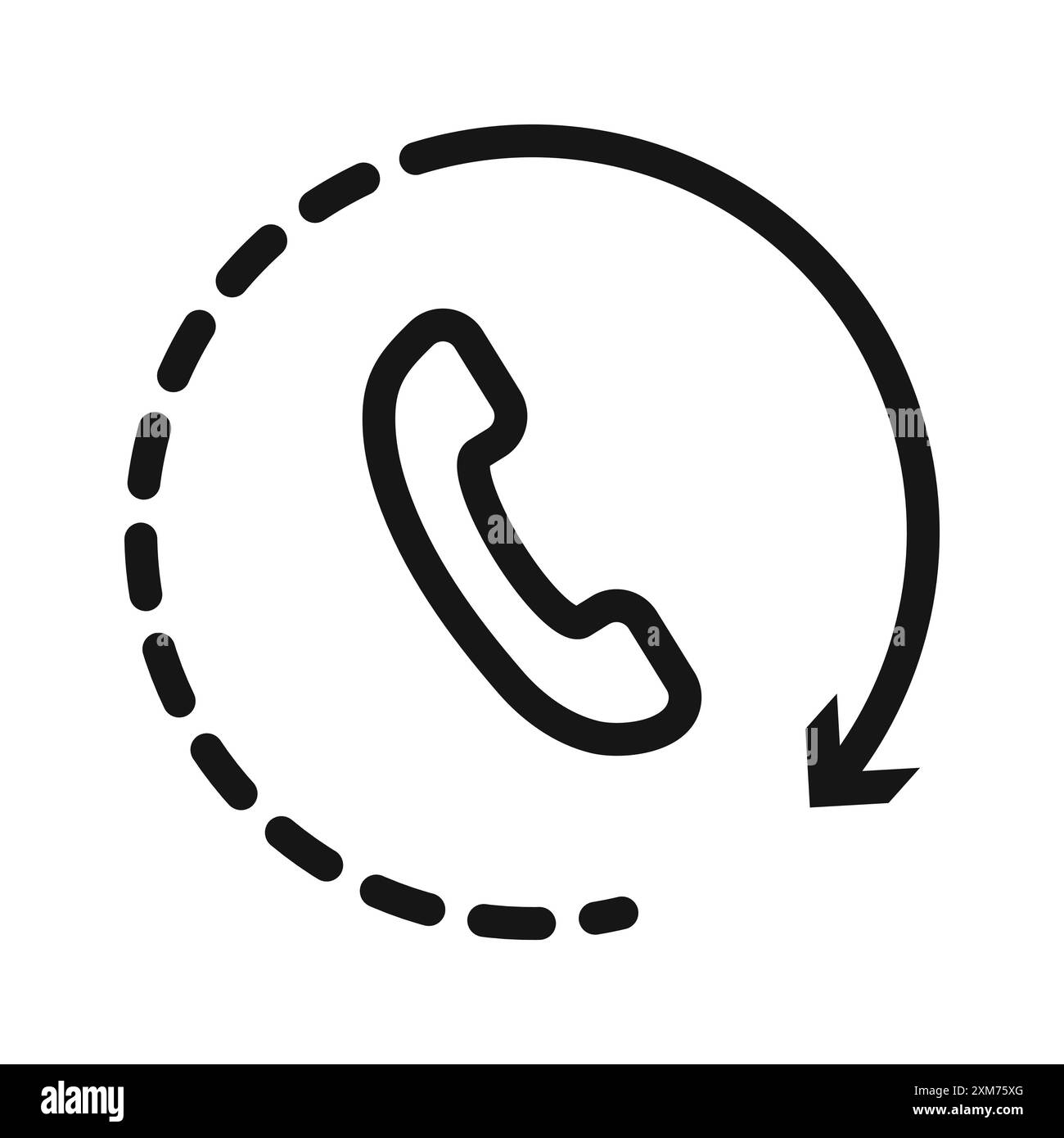 Call back icon Black line art vector in black and white outline set ...