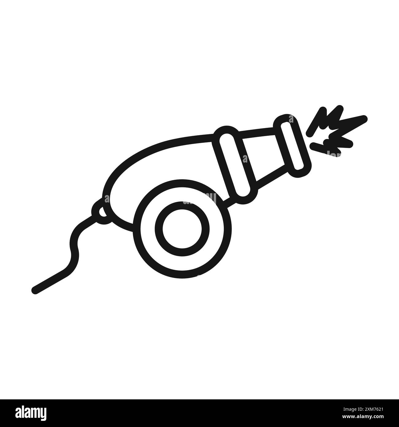 Cannon icon Black line art vector in black and white outline set collection sign Stock Vector ...