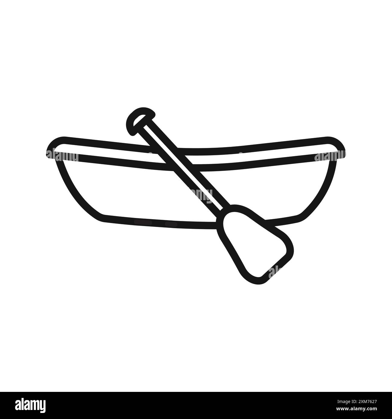 canoe icon Black line art vector in black and white outline set collection sign Stock Vector ...