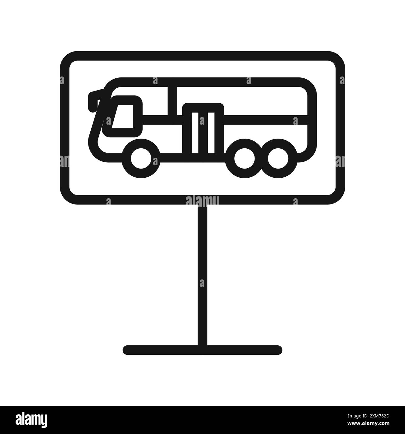 Bus sign icon Black line art vector in black and white outline set collection sign Stock Vector ...