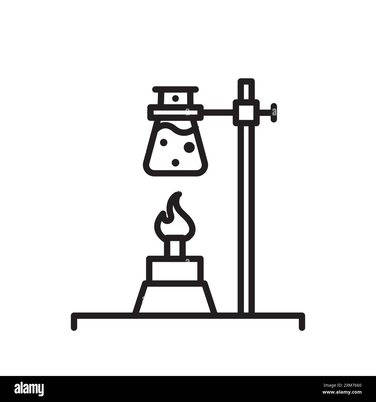 burner boiling chemical icon Black line art vector in black and white ...