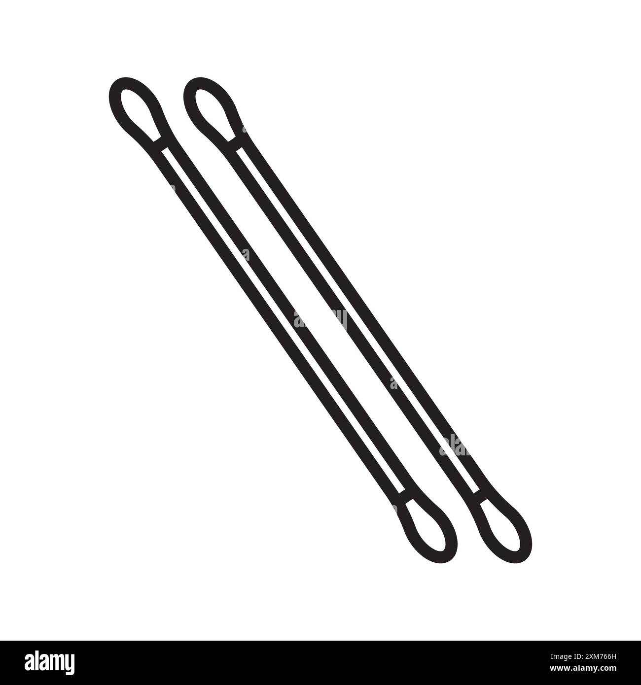 Cotton buds icon Black line art vector in black and white outline set ...