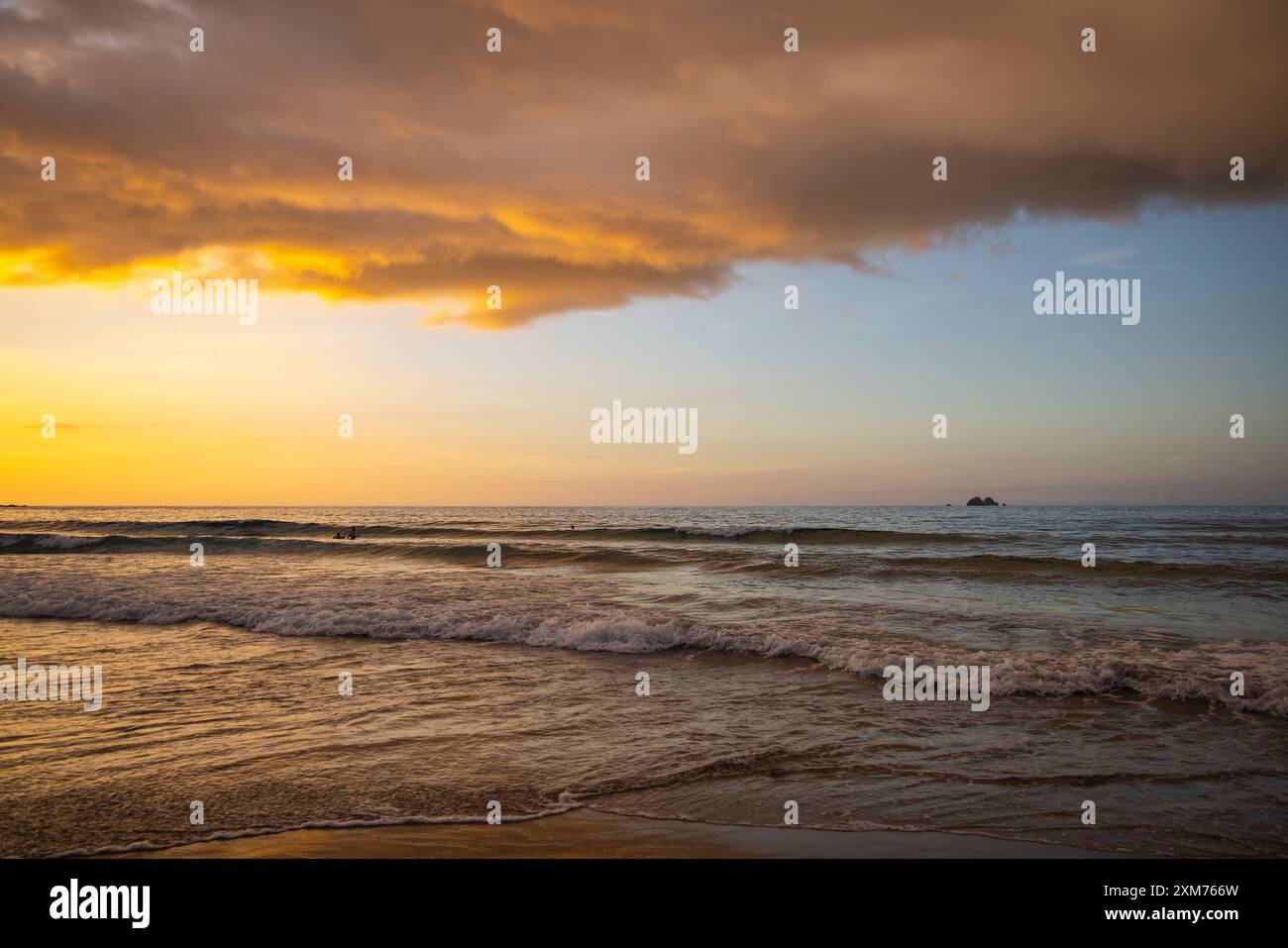 Waves at Nagtabon Beach at sunset, Bacungan, near Puerto Princesa ...