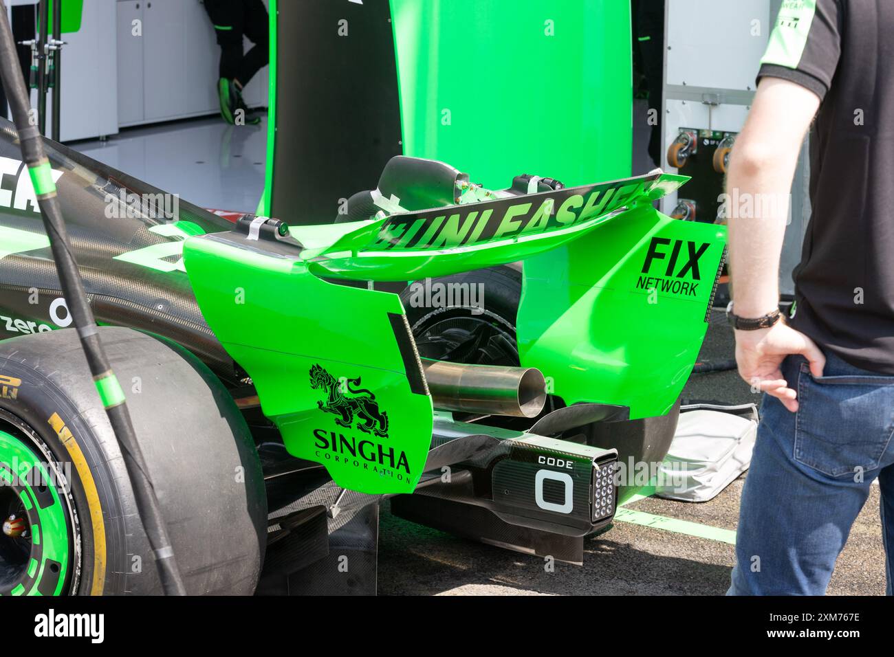 Stavelot, Belgium, 26/07/2024, Stake F1 Team Kick Sauber C44, mechanical detail rear diffuser ...