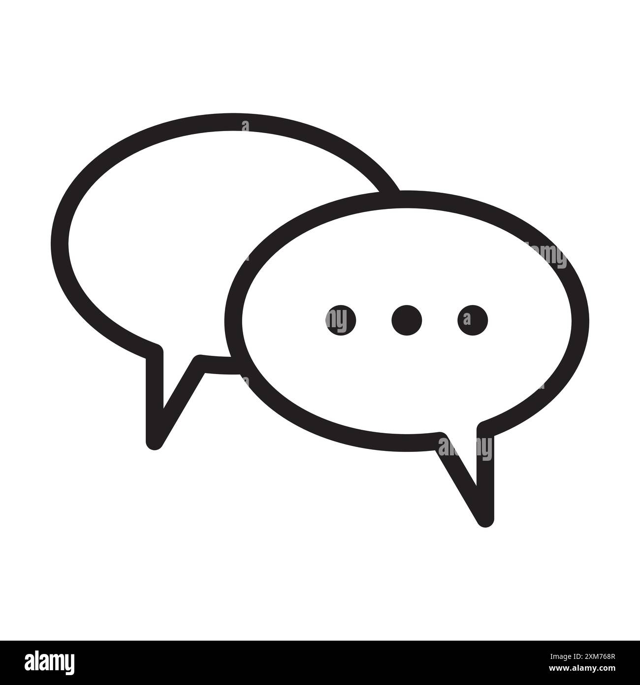 Chat icon Black line art vector in black and white outline set ...