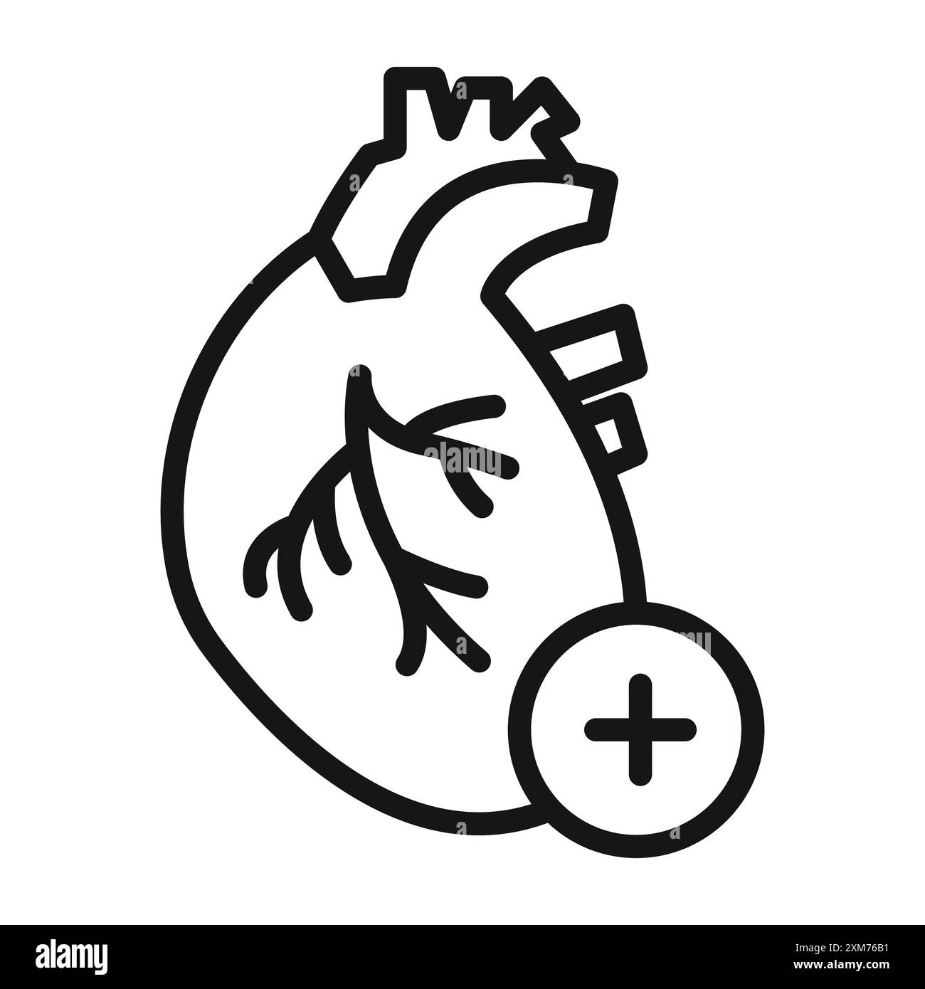 Cardiology icon Black line art vector in black and white outline set ...
