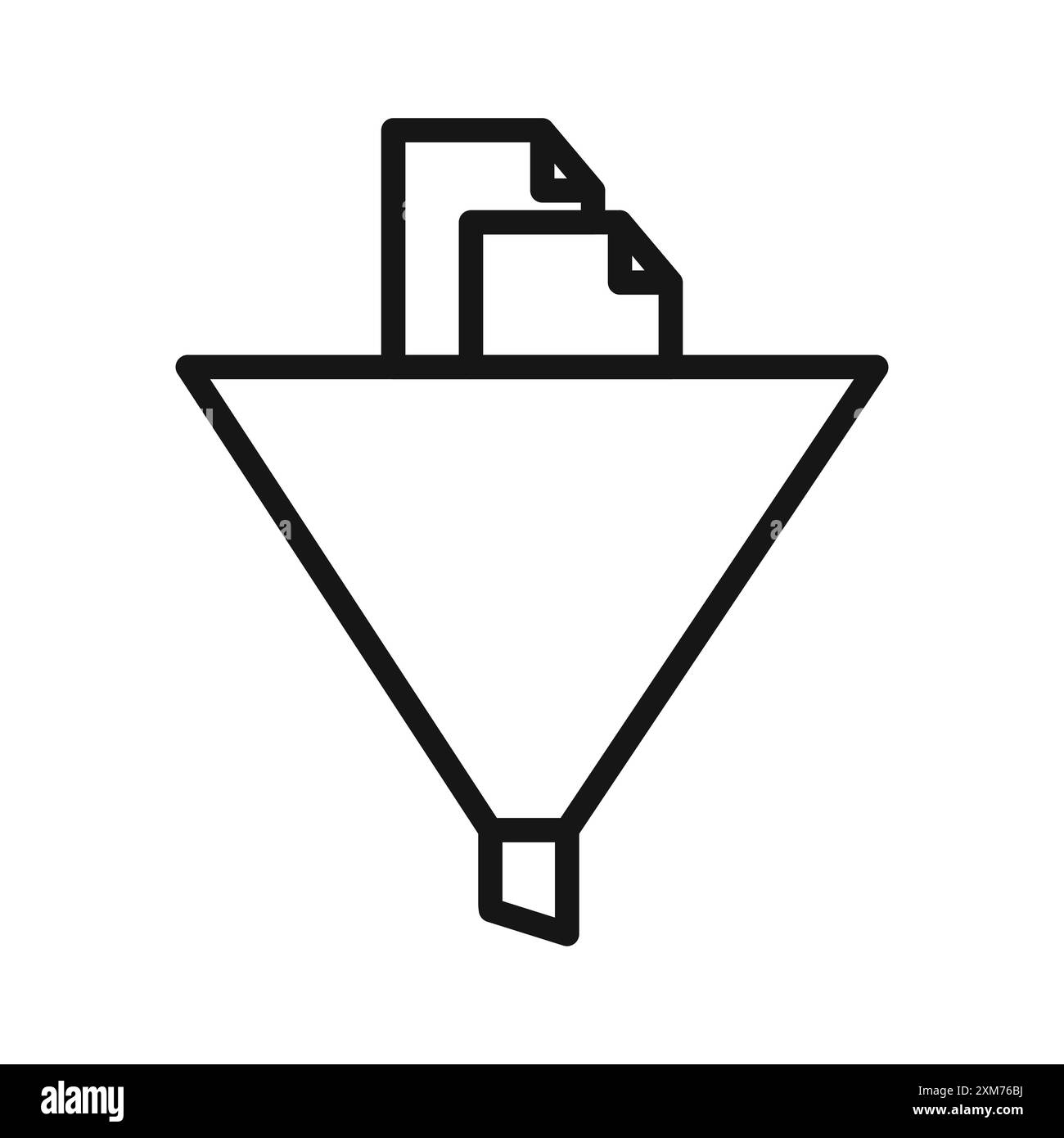 Data filtering icon Black line art vector in black and white outline ...