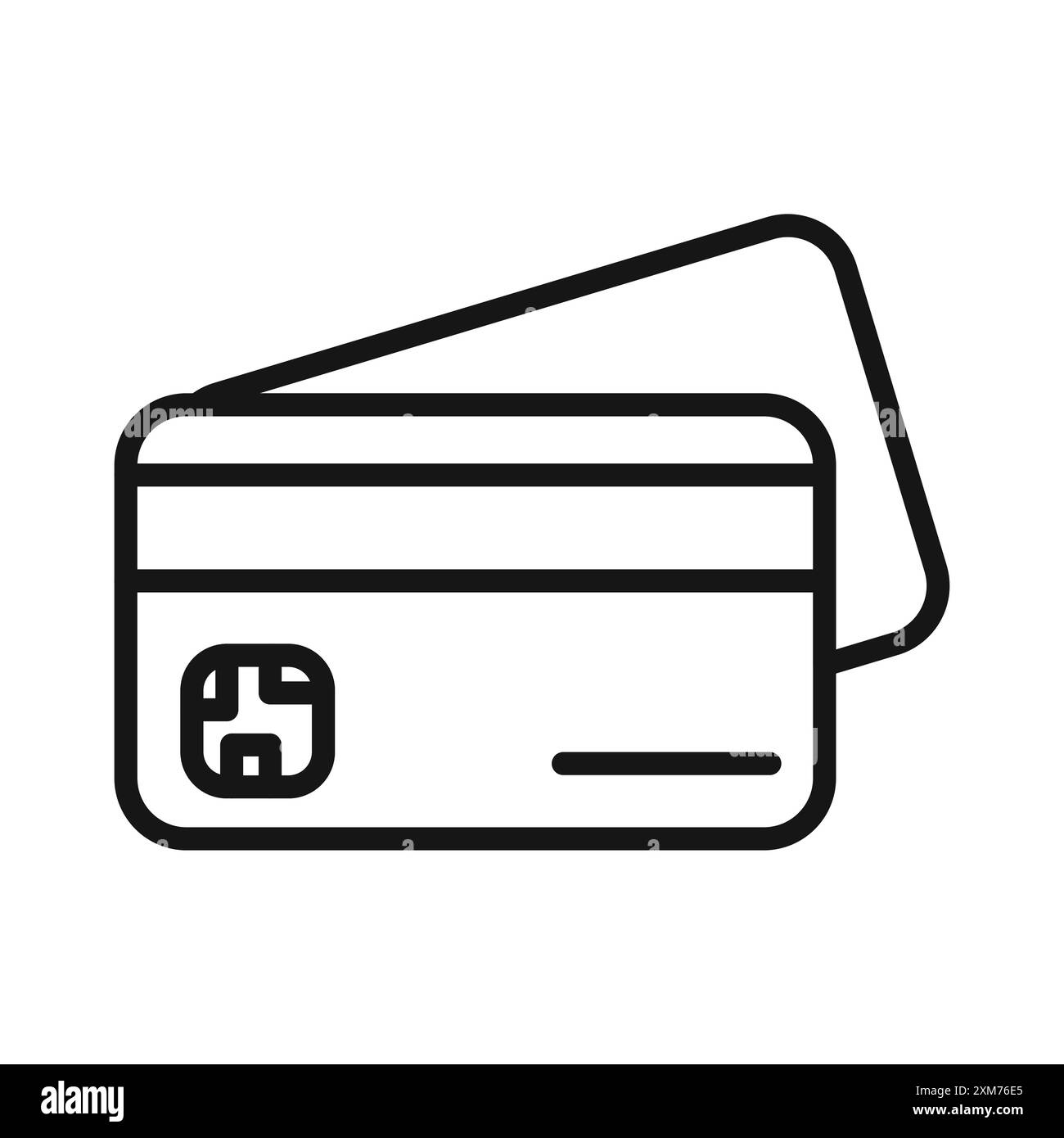 Credit card icon Black line art vector in black and white outline set ...