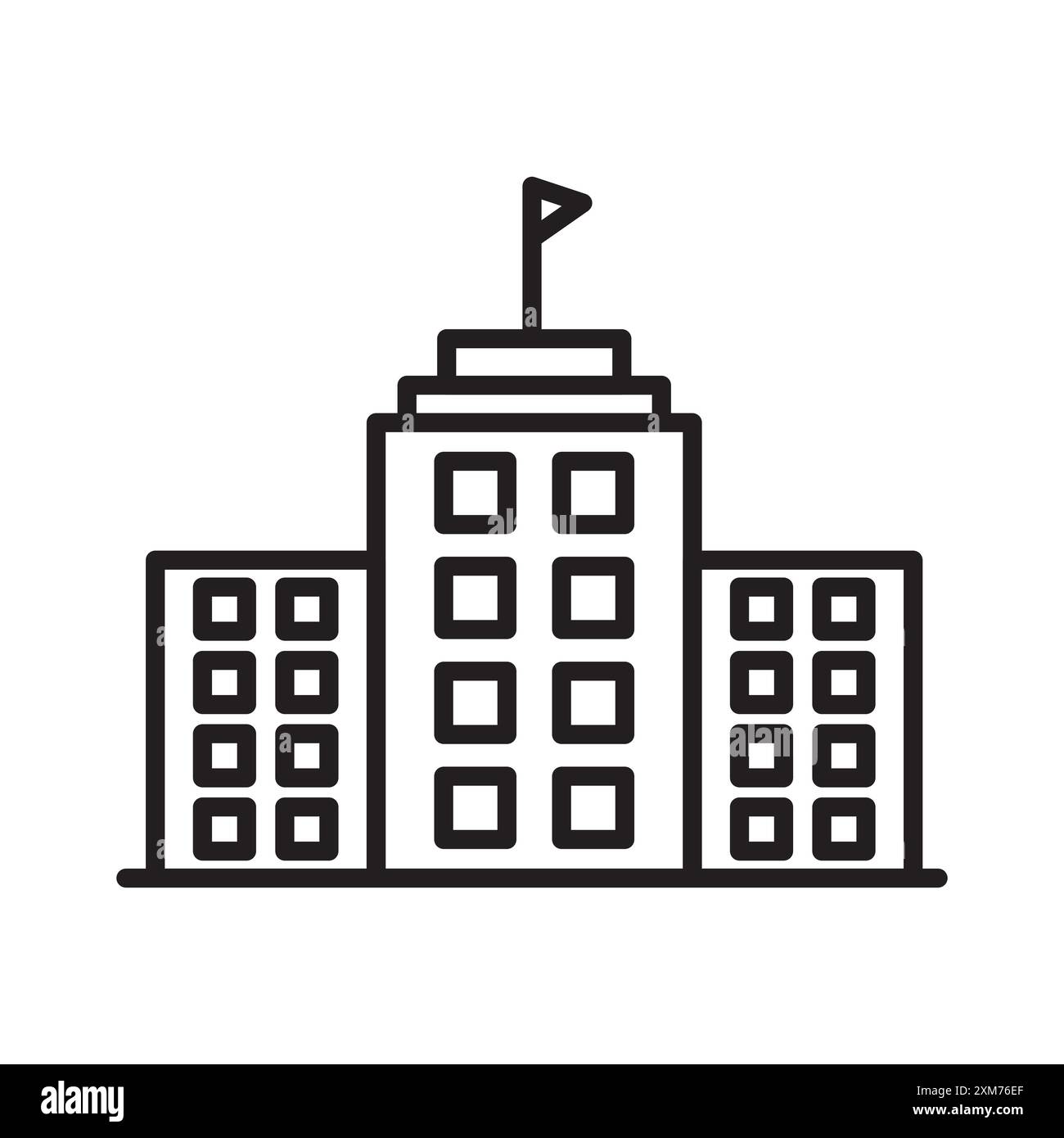 Company icon Black line art vector in black and white outline set ...