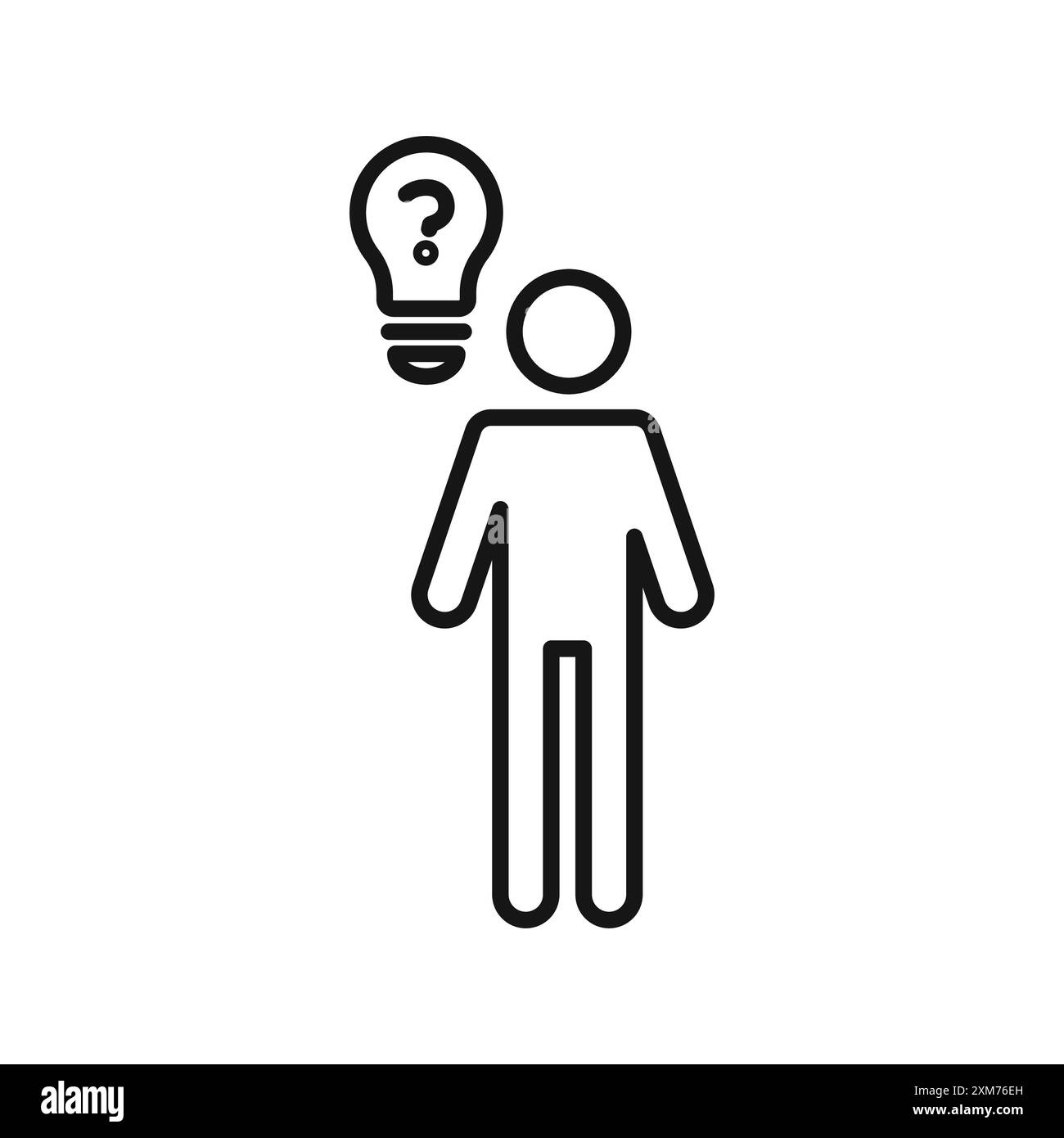 Curiosity icon Black line art vector in black and white outline set ...