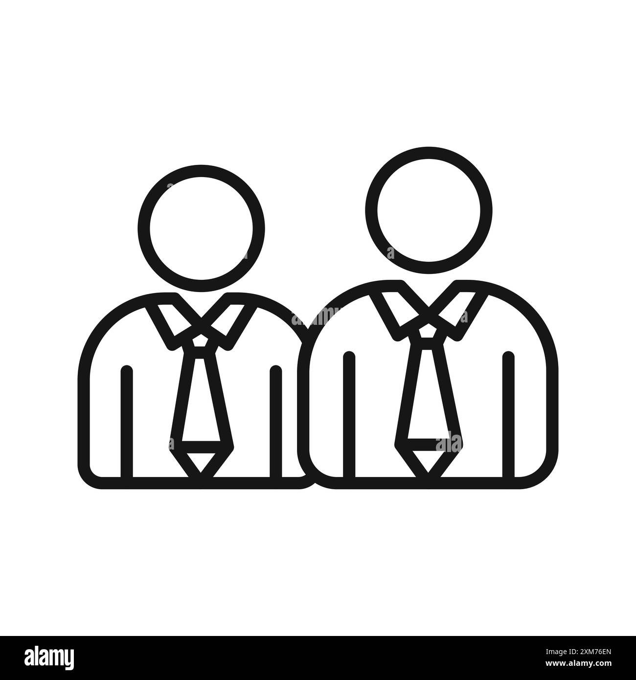 Company staff icon Black line art vector in black and white outline set ...