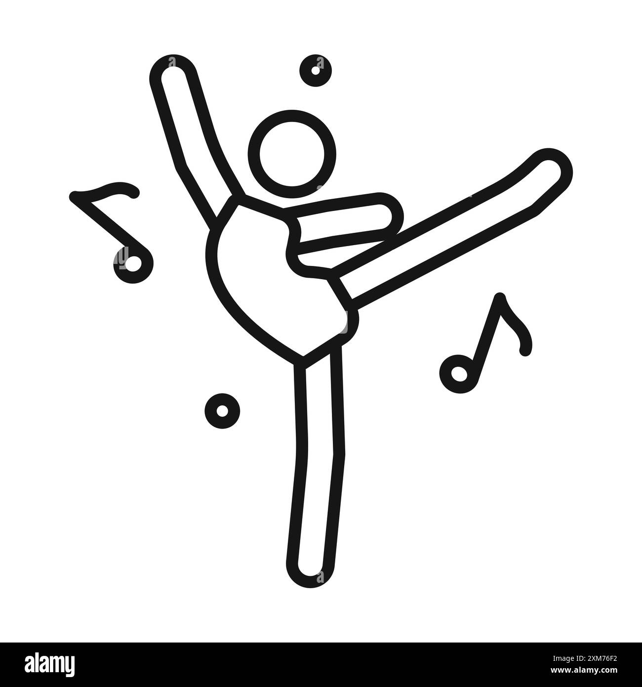 dance icon Black line art vector in black and white outline set collection sign Stock Vector ...