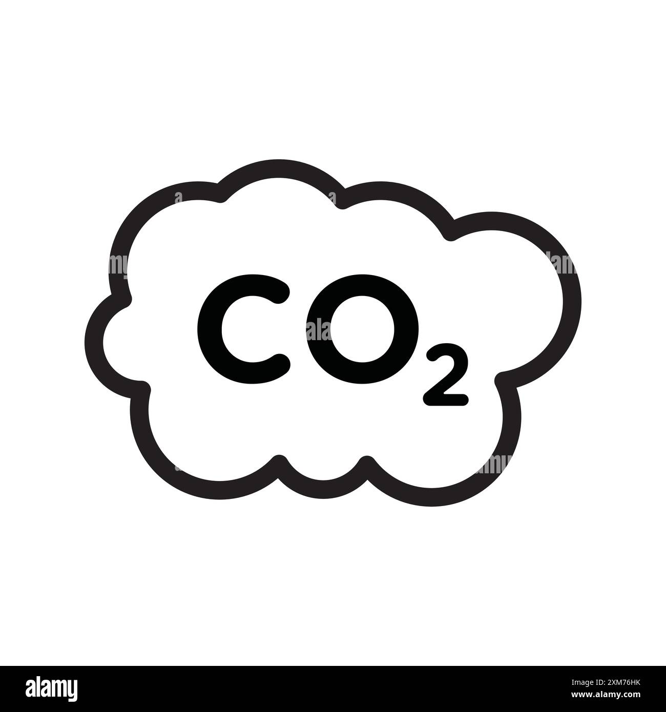 co2 gas carbon dioxide icon Black line art vector in black and white ...