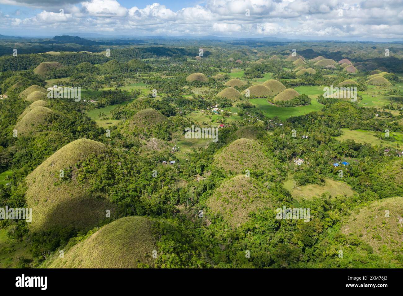 Aerial view of the Chocolate Hills geological formation, near Carmen ...