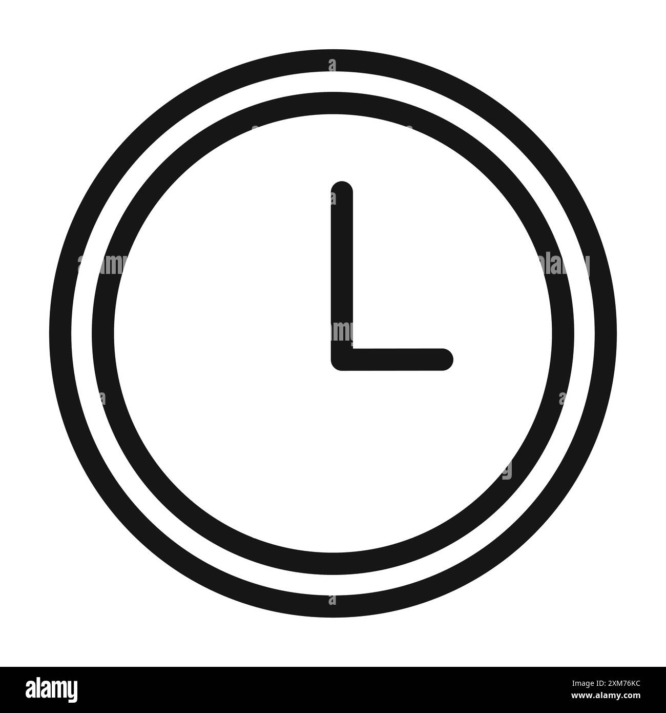 Clock icon Black line art vector in black and white outline set ...