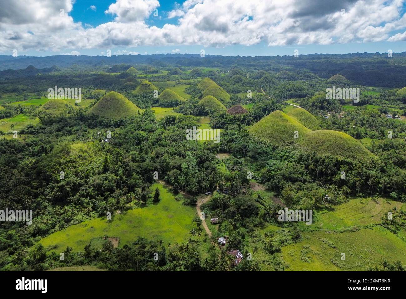 Aerial view of the Chocolate Hills geological formation, near Carmen ...