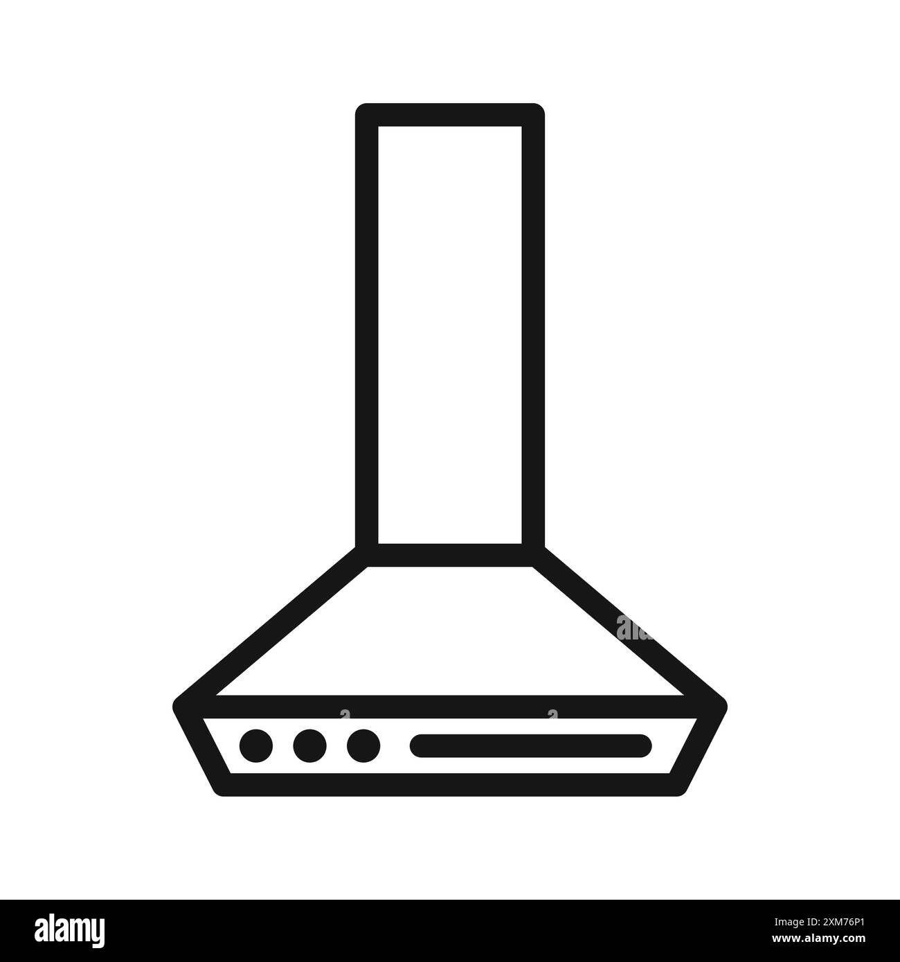 Extractor Hood icon Black line art vector in black and white outline set collection sign Stock ...