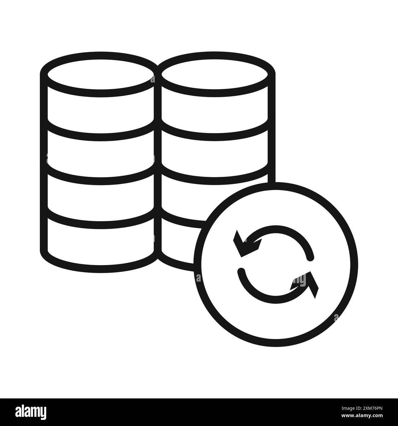 Data Recovery icon (2) Black line art vector in black and white outline ...