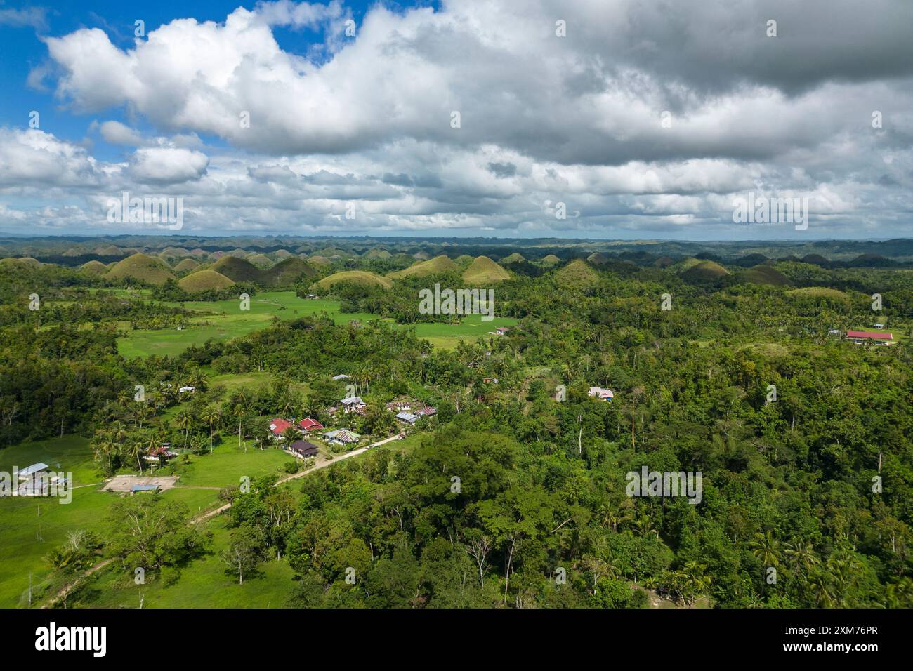 Aerial view of the Chocolate Hills geological formation, near Carmen ...