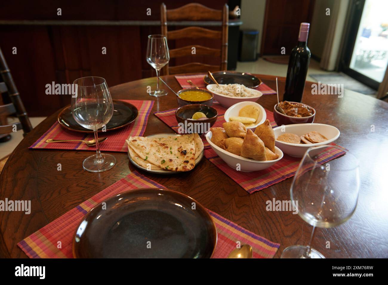 Traditional Indian Dinner For Friends Stock Photo - Alamy