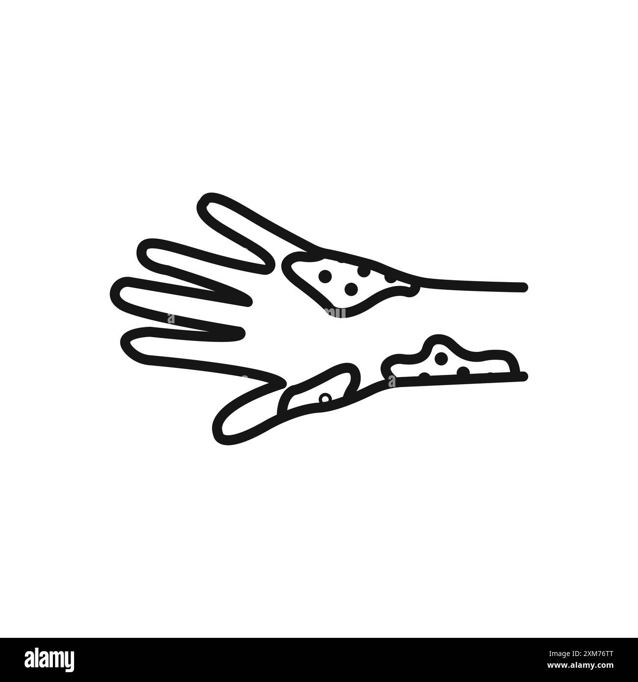 Contact Dermatitis icon Black line art vector in black and white ...
