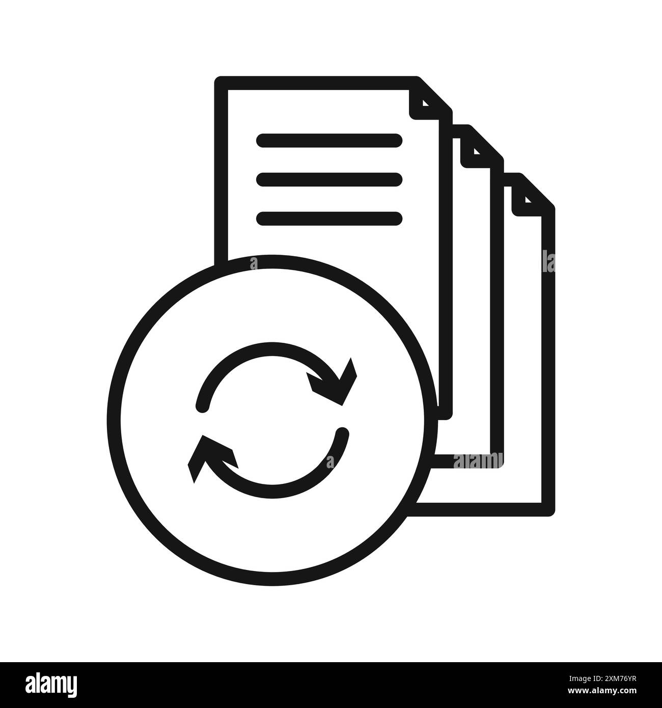 Data Recovery icon Black line art vector in black and white outline set ...