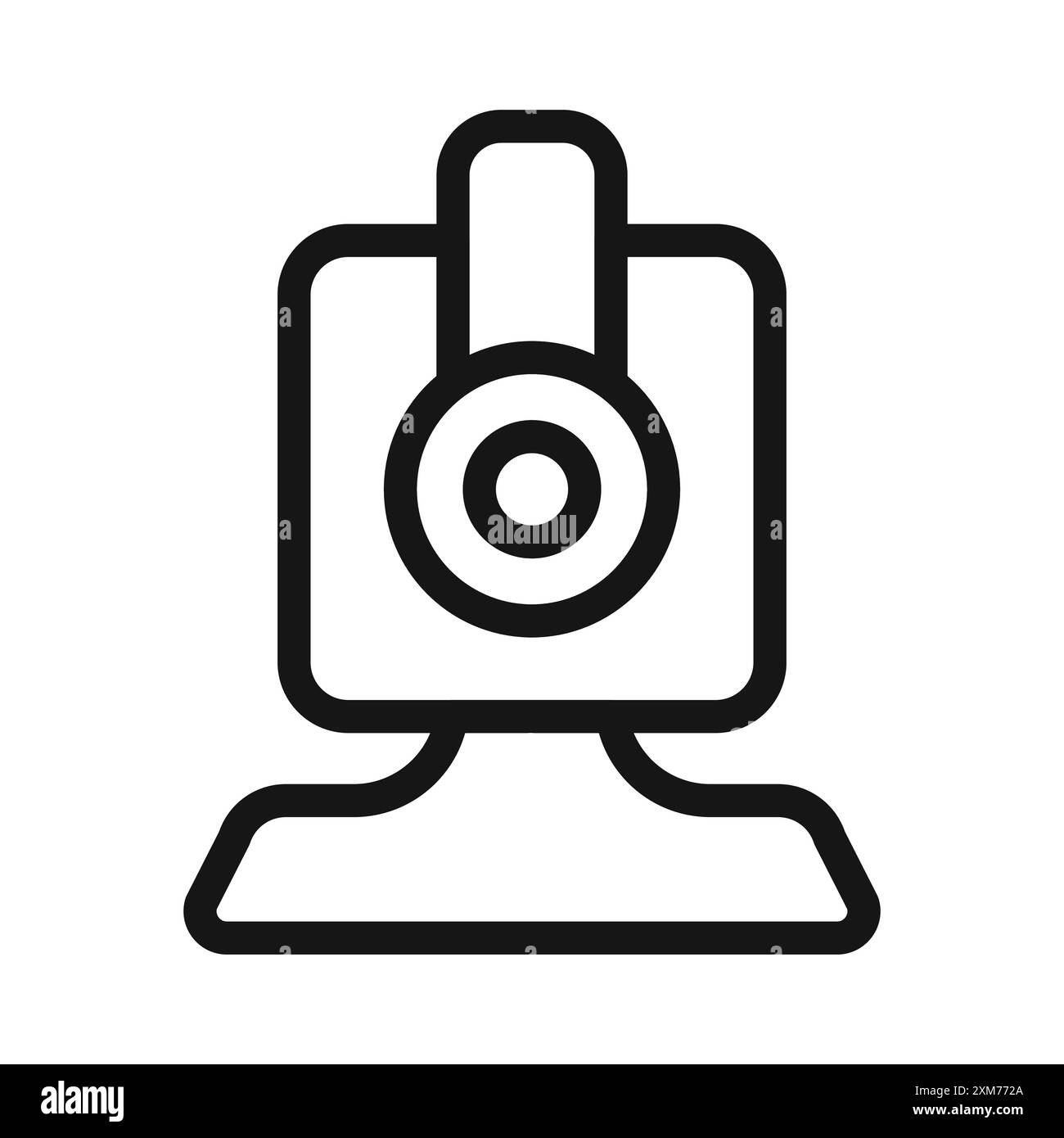Digital Webcam icon Black line art vector in black and white outline ...