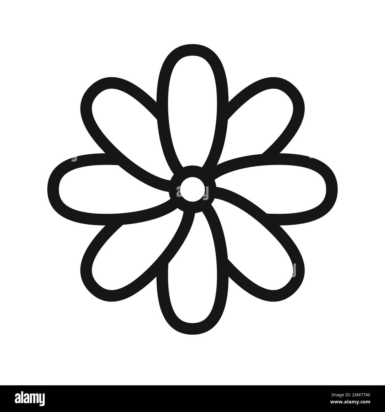 Flower icon Black line art vector in black and white outline set ...