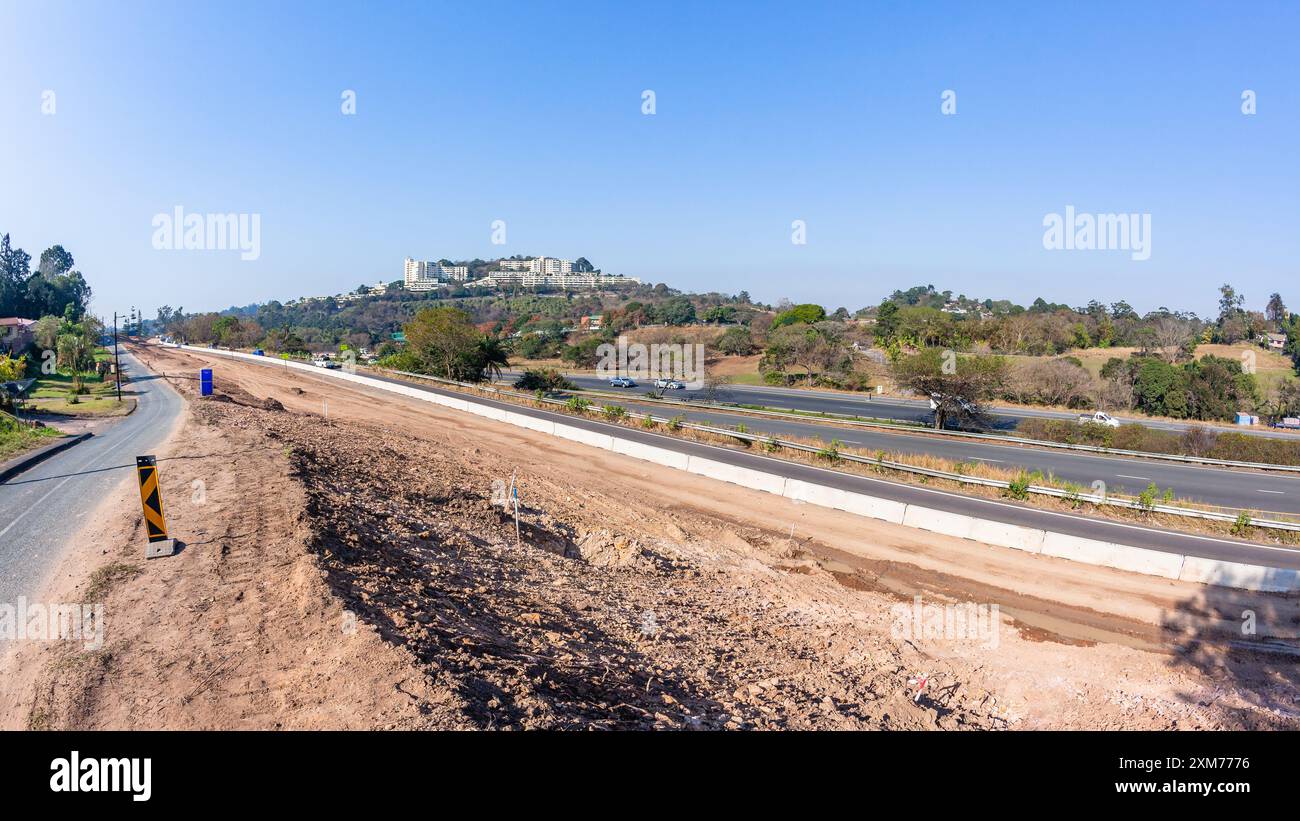 Overlooking road highway earthwork expansion for traffic encreased ...