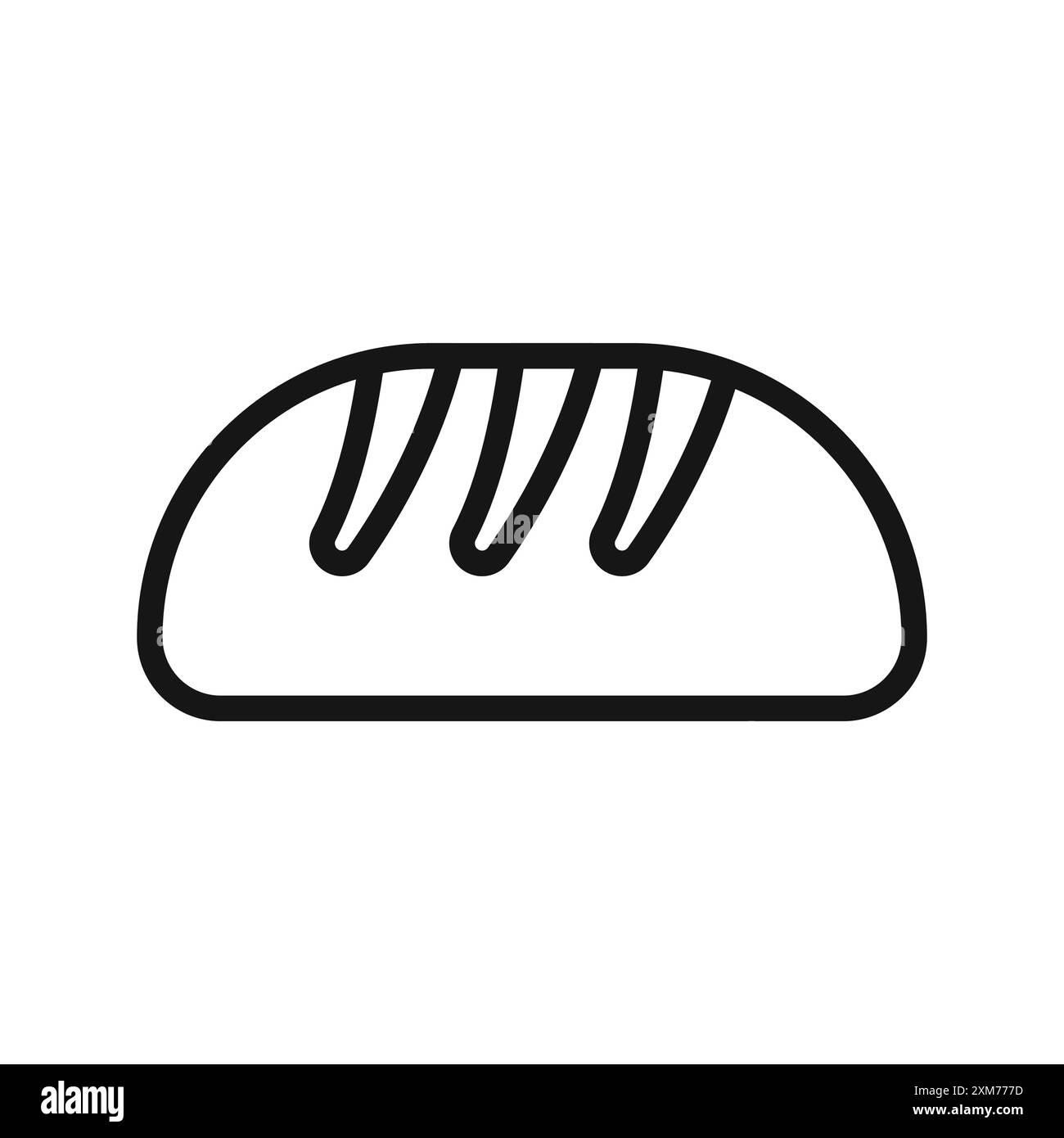 fresh bread icon Black line art vector in black and white outline set collection sign Stock ...