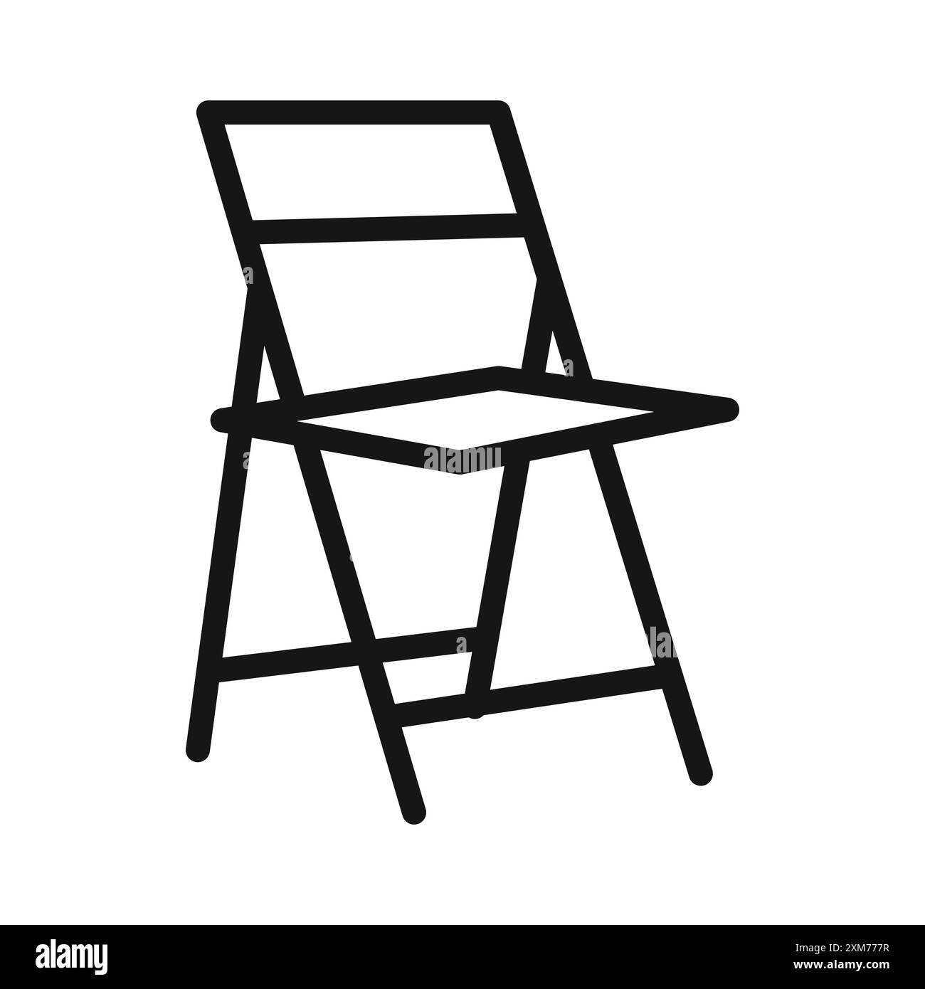folding chair icon Black line art vector in black and white outline set collection sign Stock ...