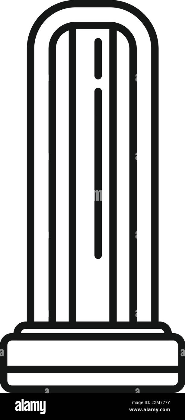 Simple line drawing of a fluted column with a rounded top, evoking ...