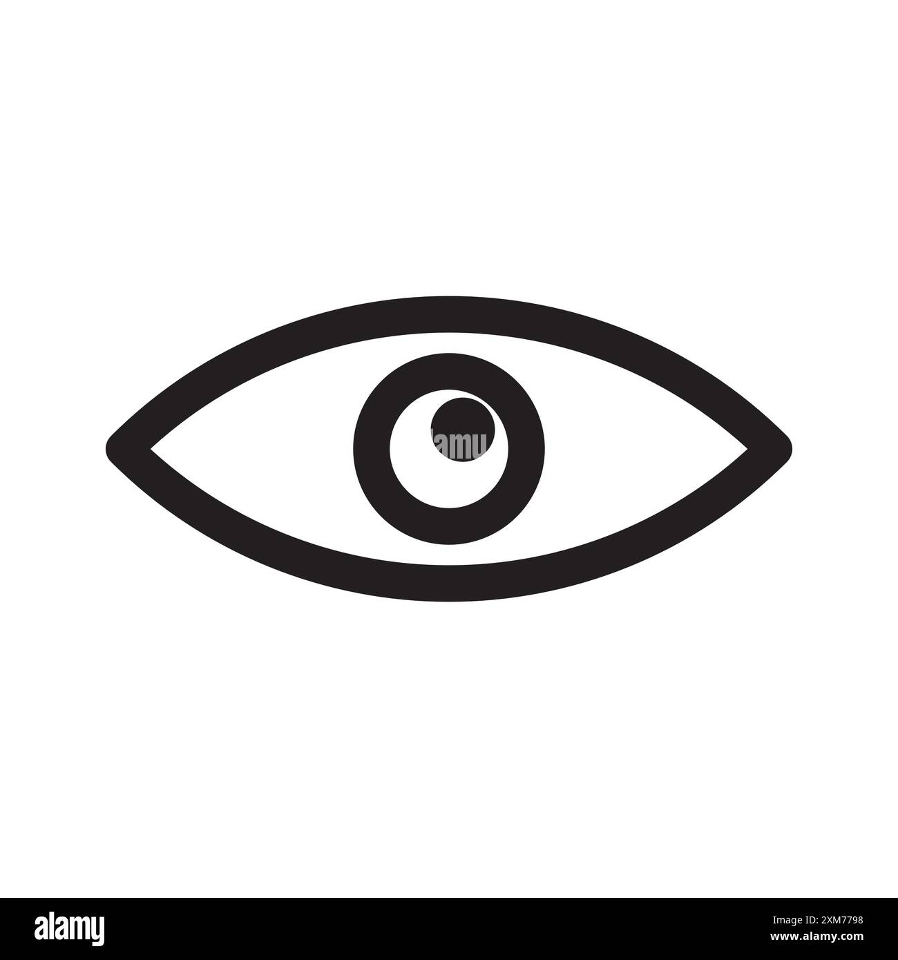 Eye icon (2) Black line art vector in black and white outline set ...