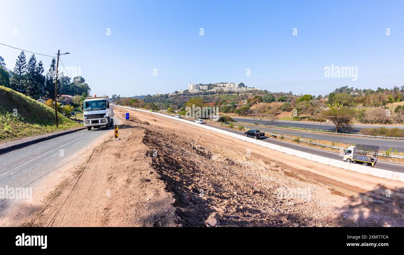 Overlooking road highway earthwork expansion for traffic encreased ...