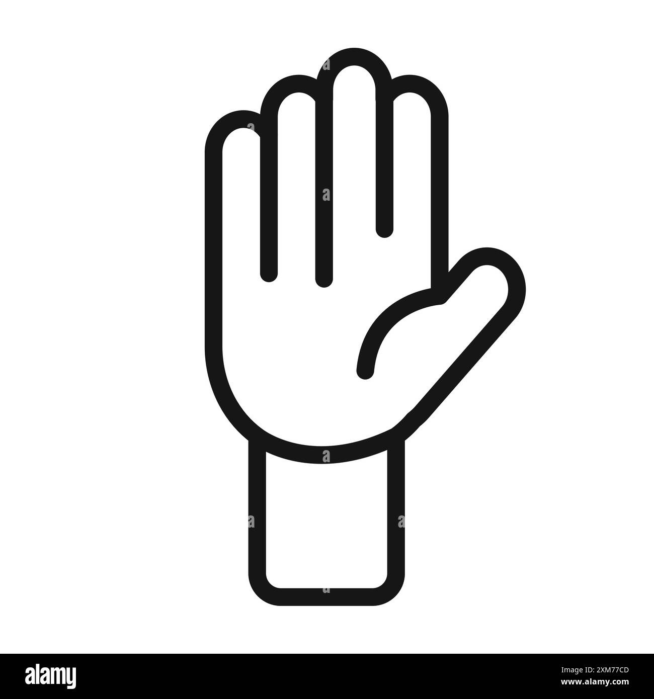 Hand icon Black line art vector in black and white outline set ...
