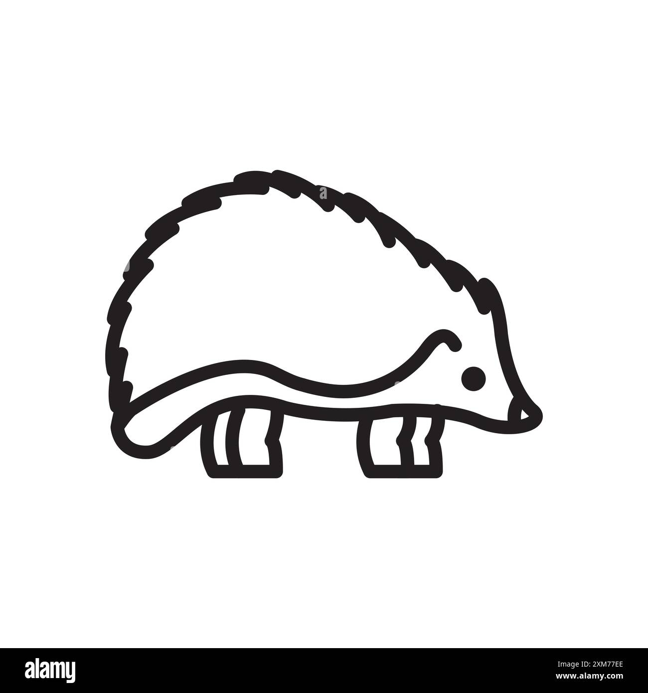 Hegdehog icon (2) Black line art vector in black and white outline set collection sign Stock ...