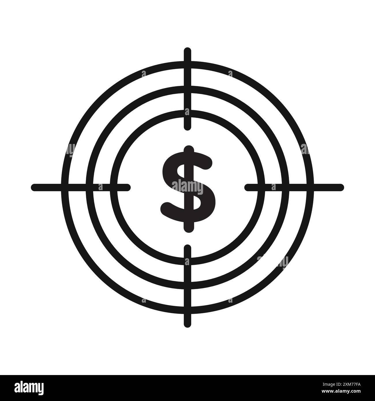 Funds hunting icon Black line art vector in black and white outline set ...