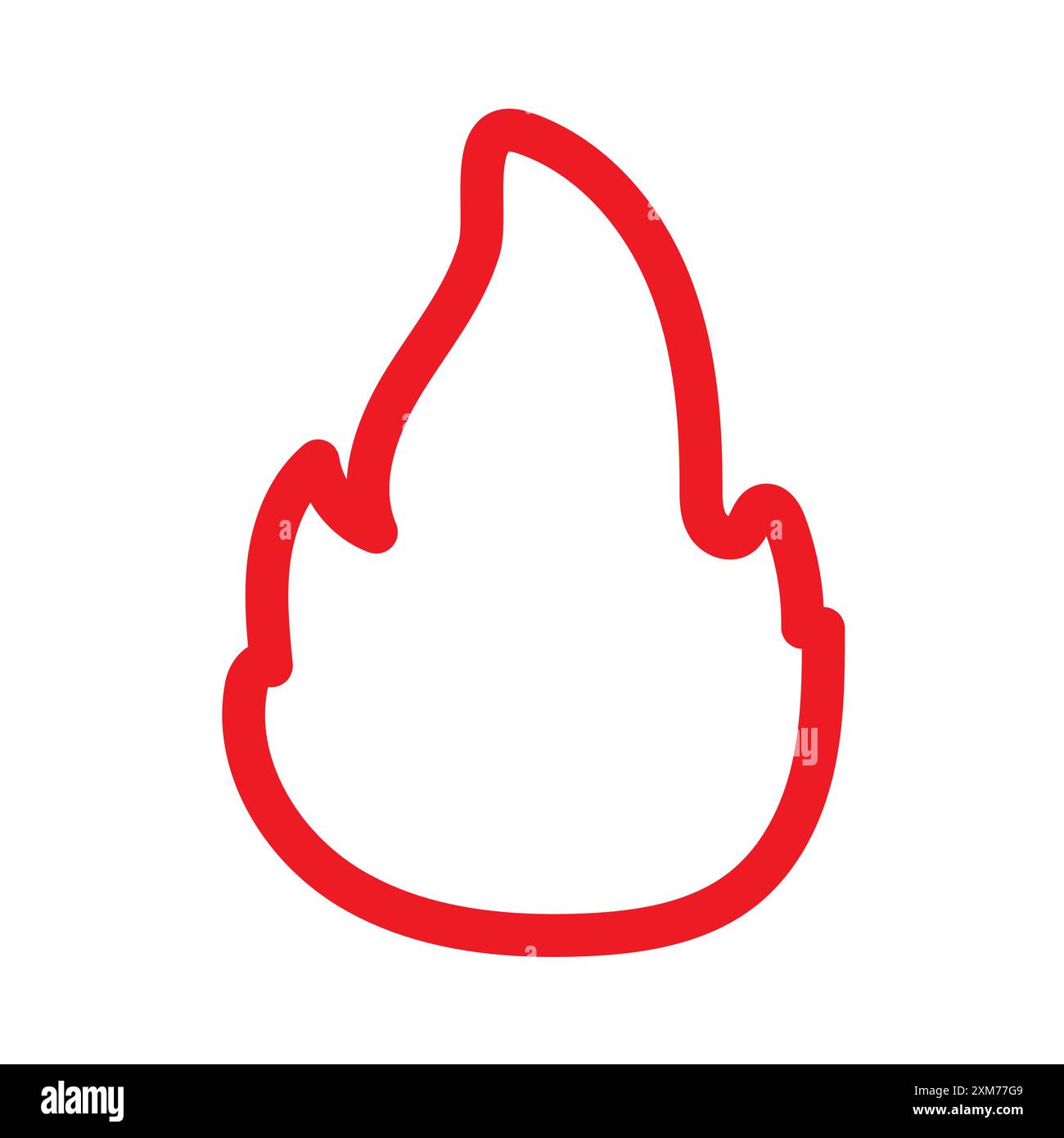 Flame fire icon Black line art vector in black and white outline set collection sign Stock ...