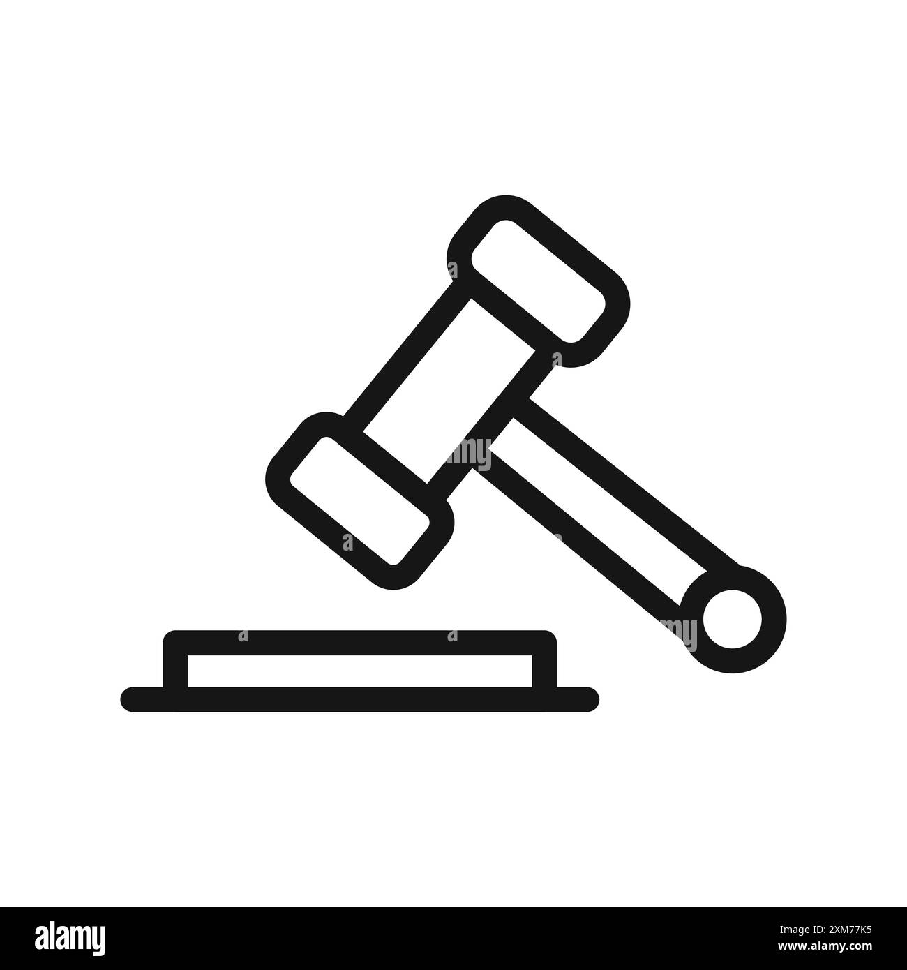 Gavel icon Black line art vector in black and white outline set ...