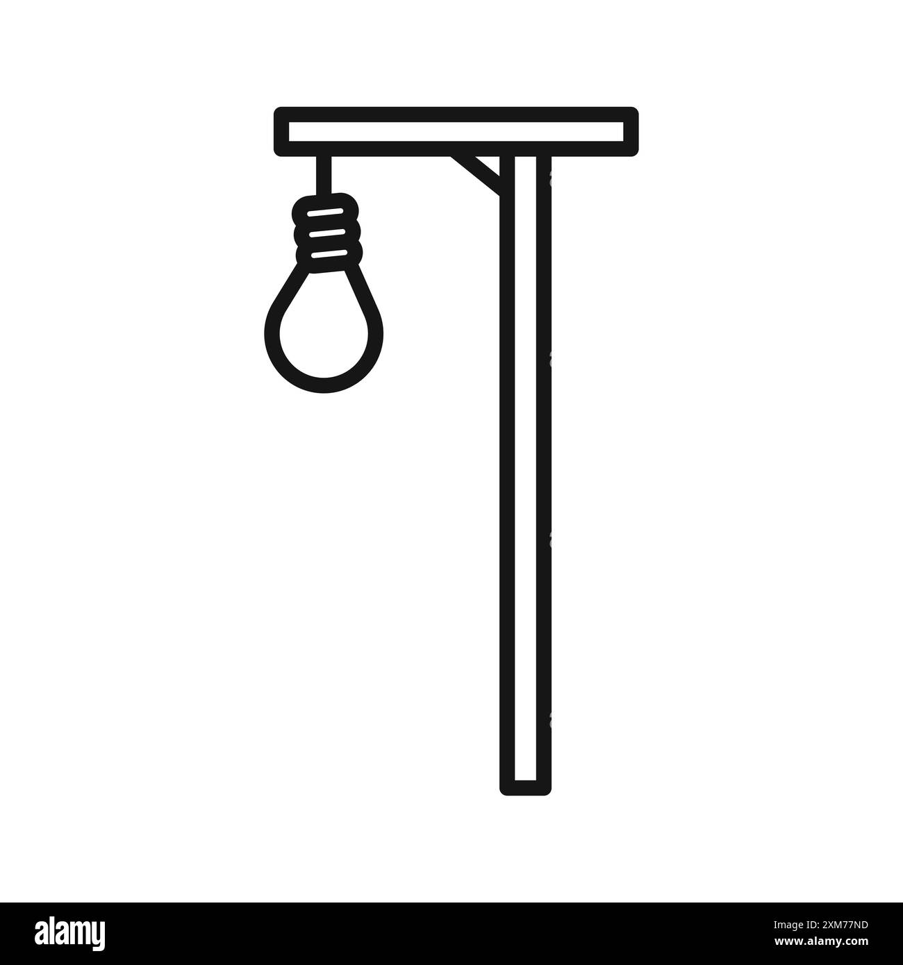 gallows icon (2) Black line art vector in black and white outline set collection sign Stock ...
