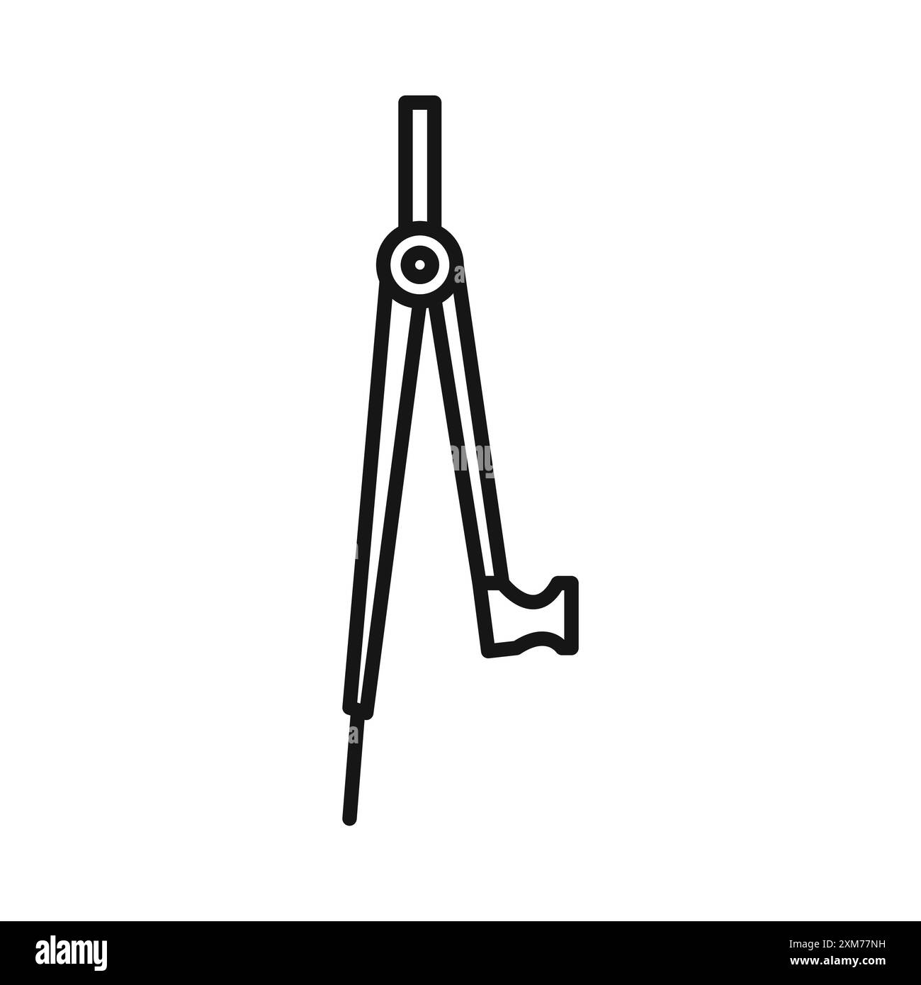 geometric compass icon Black line art vector in black and white outline ...