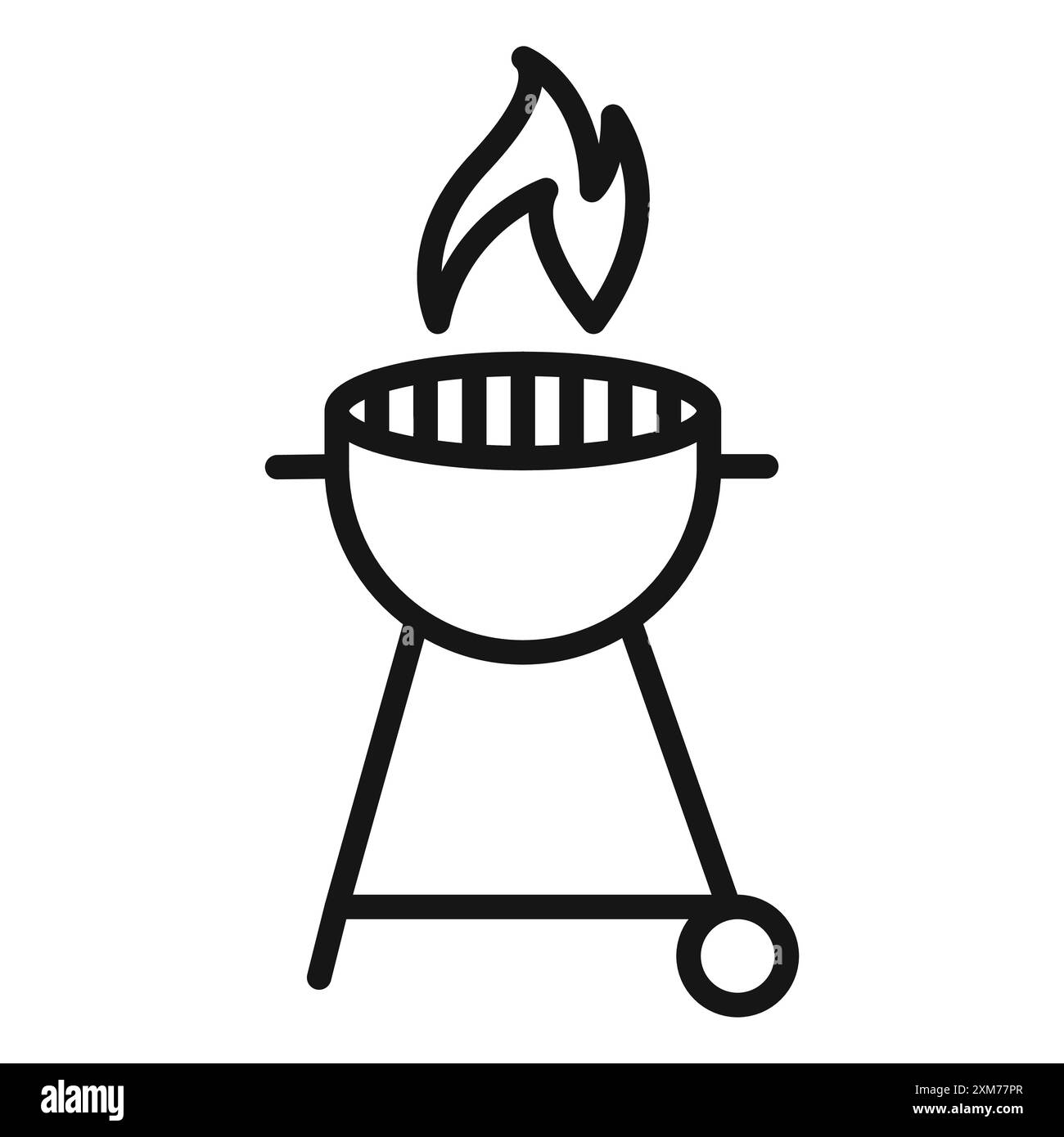 grill icon Black line art vector in black and white outline set ...